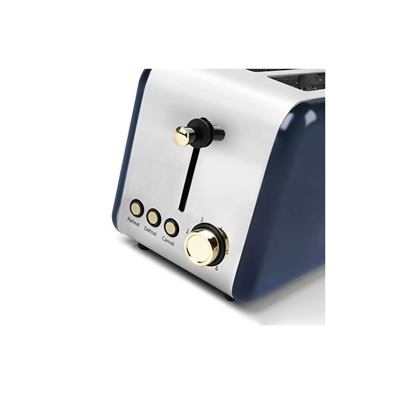 Salter Metallics Polaris 2-Slice Toaster, 850 W, Navy Blue/Gold