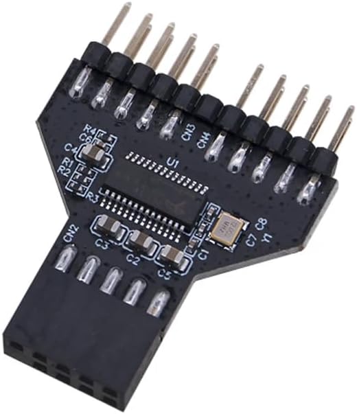 Hub Adaptador Usb 9 Pinos Interno da Placa Mãe Jusb1 Jusb com 2 Portas ...