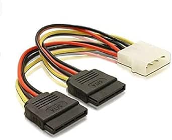OOBRAN Cables 4 Pin Molex to Dual SATA Power Y-Cable Adapter 15pin Sata ...