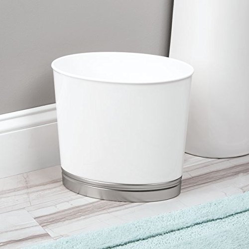 mDesign Bathroom Waste Bin – Oval Cosmetic Bin with an Elegant Look ...