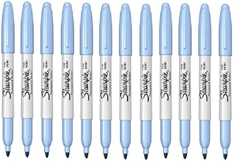 Amazon.com : Sharpie Fine Point Permanent Marker Blue Ice 12 Pack ...