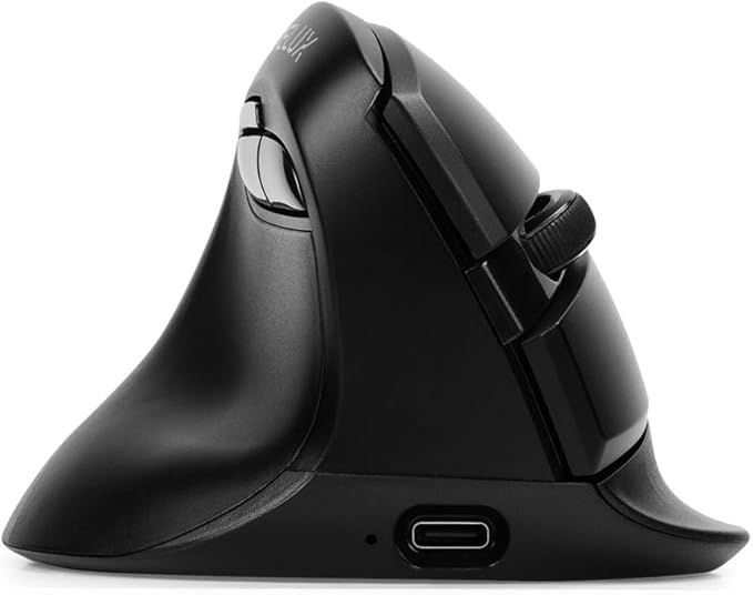 DELUX Mouse ergonômico canhoto, mini mouse vertical sem fio, mouse ...