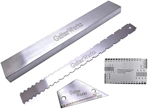 Jiayouy 4Pcs Luthier Tools Set Dual Scale Guitar Neck Notched Straight ...