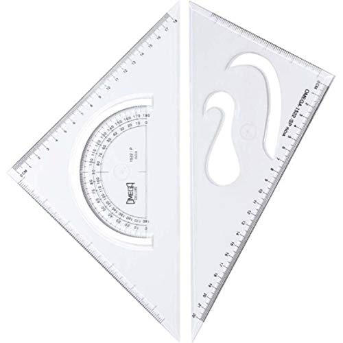 Buy 90 Degree Transparent Clear Set Squares with Protractor and French ...
