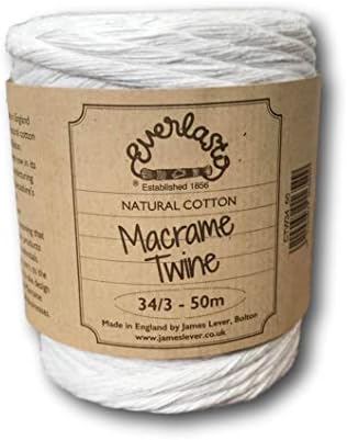Everlasto Natural Cotton Macrame Twine Cotton Craft String 34/3 5mm x ...