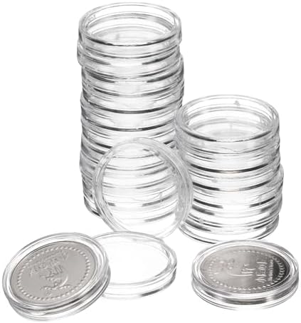 Amazon.com : uxcell 20 Pcs 22mm Silver Dollar Coin Holders, Plastic ...