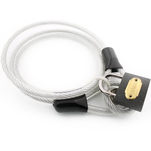 Snapklik.com : TOPZONE 47" Inch Heavy Duty 8mm Flexible Steel Double Loop Security Cable