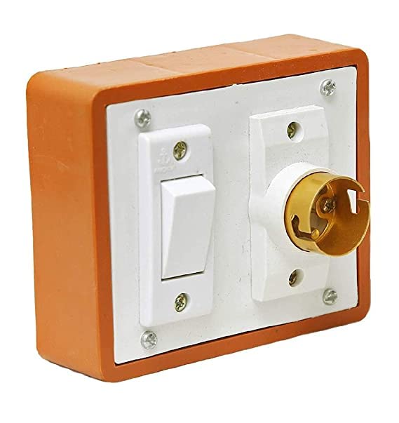 SRI VATSA BUILDING NEEDS PVC Extension Bulb Holder Box with Switch with ...