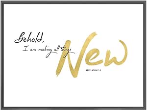 Amazon.com: Bible Canvas Wall Decor - Revelation 21:5 Behold I Make All ...