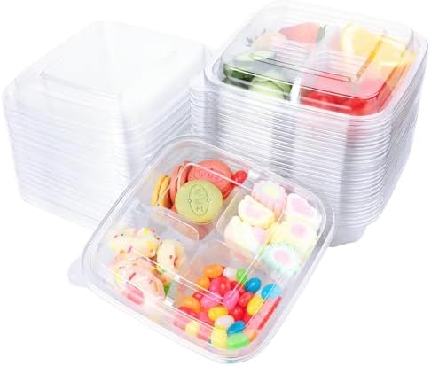 Surflyee 25PCS Snack Box with Compartments, Bento Snacks Containers, 4 ...