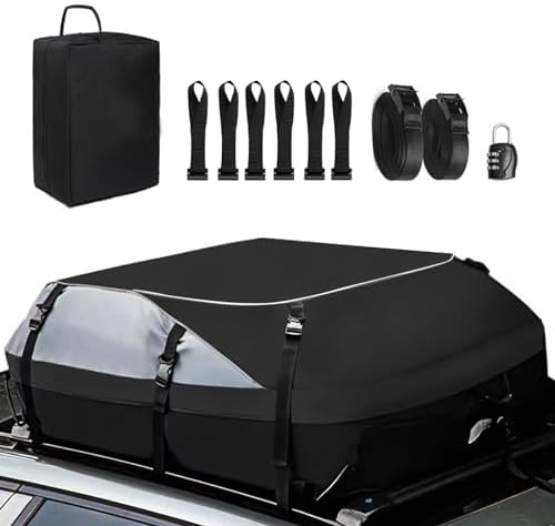 Car Roof Bag, 21 Cubic Feet 900D Waterproof Car Roof Box for Cars with ...