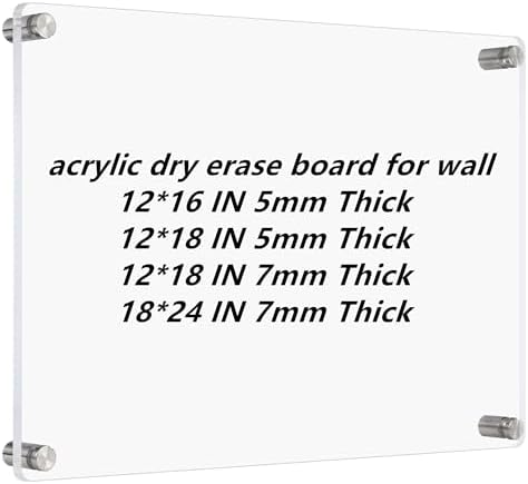 Amazon.com : Clear Acrylic Dry-Erase Board 24x16 | Transparent Wall ...