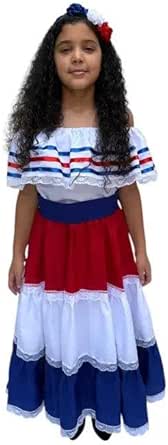 Amazon.com: Costa Rican Traditional Girls Fiesta Dress 8 : Clothing ...