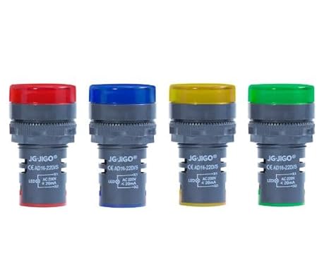 24V Multicolour Pack of 4 LED Round Indicator 16mm Outer Diameter Small ...