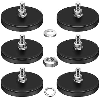 DIYMAG 6Pcs Rubber Coated Magnets, Adhesive Power 30LBS Anti-Scratch ...
