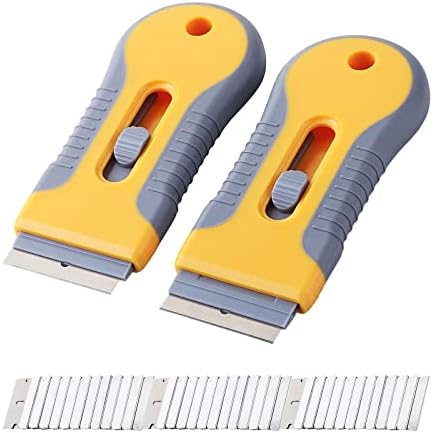 EHDIS Razor Blade Scraper 2 pcs Cooktop Scraper Handle Adhesive Scraper ...