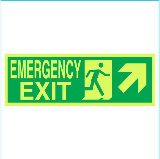 Buy Emergency Exit up Right Arrow Way Sign Glow Emergency fire Safety ...