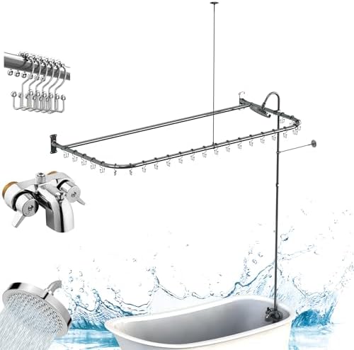 Pyhomestrim Clawfoot Tub Shower Kit,Add On Shower With Bathcock ...