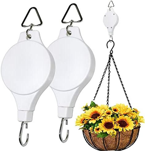 Amazon.com: WROSWT Upgraded Retractable Plant Hanger,Plant Pulleys for ...
