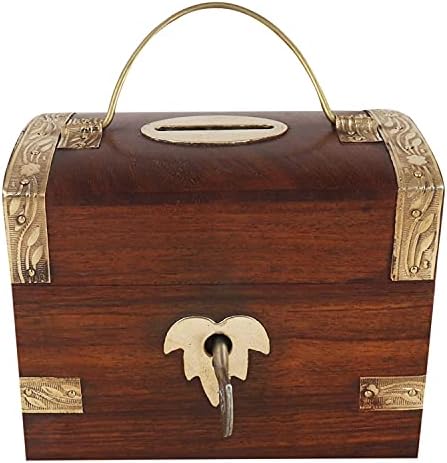 Eversky01 Handicraft Wooden Handmade Wood & Brass Big Baroque Piggy ...