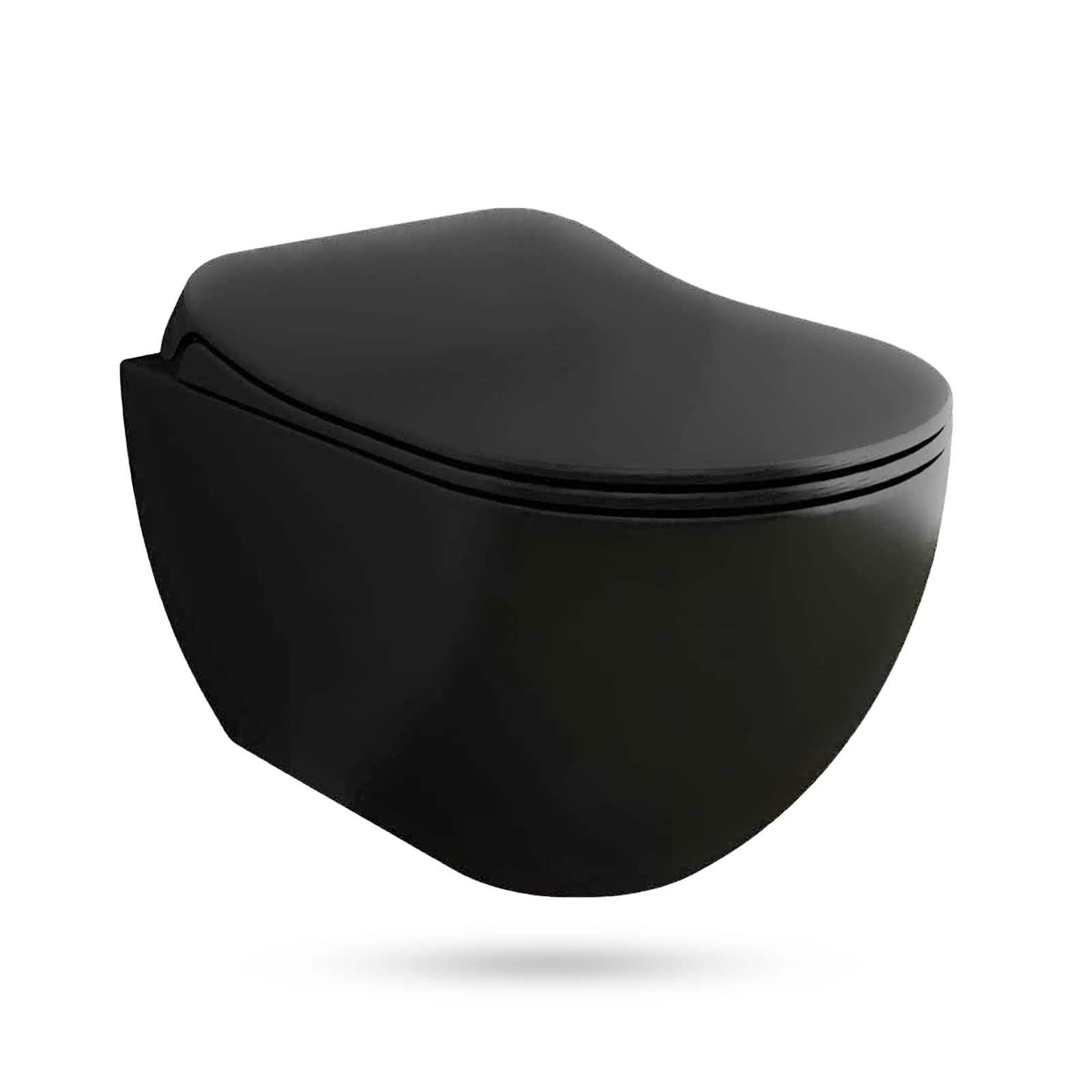 Buy Alpenberger Black WC Matt - Rimless Toilet with Toilet Seat in Matt ...