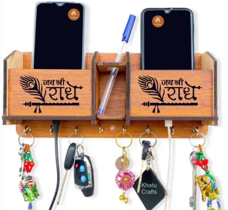 ALL2CRAFTS Wooden Radhe-Radhe Home Decorative Big Size Key Holder | Key ...