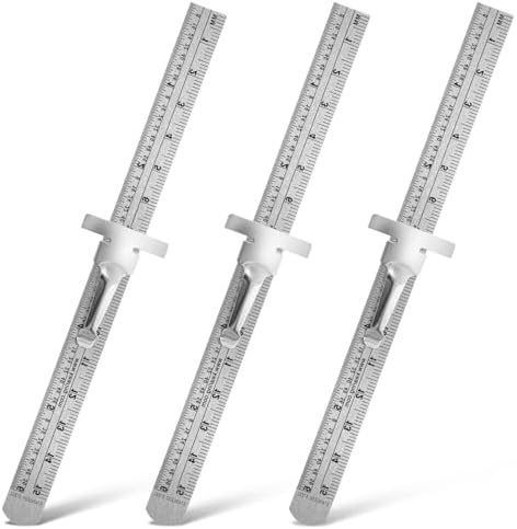 Machinist Ruler, 3 Pcs 6 Inch 15 cm Sliver Metal Pocket Ruler with ...