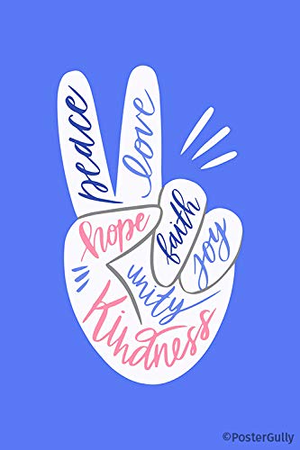 PosterGully - Peace Love Faith Joy Hope Unity Kindness Artwork Posters ...