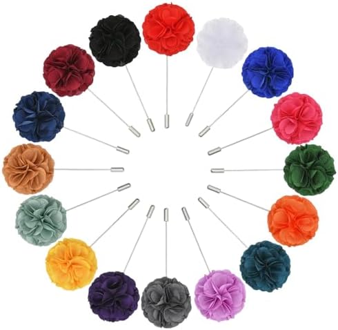 Amazon.com: Shappy 15 Pcs Men's Satin Lapel Flower Pins with Metal ...