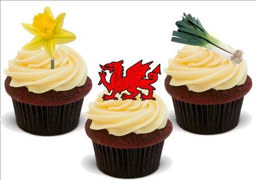 Buy Welsh Country Mix - 12 Edible Stand Up Premium Wafer Card Cake ...