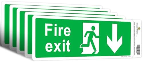 SAFETYKING® 5 Piece Fire Exit Sticker Running Man Up Sticker | 30 cm x ...