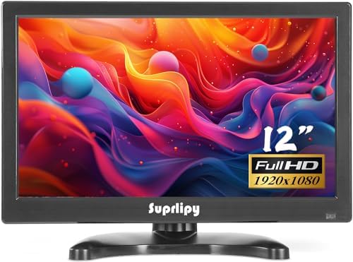 Amazon.com : Suprlipy 12 inch FHD Small IPS Monitor LCD Display Screen ...