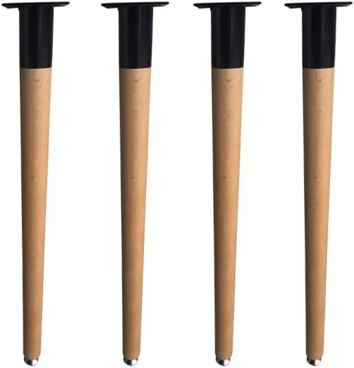 Pack of 4 Solid Wood Vertical Table Legs,Furniture Feet,Coffee Table ...