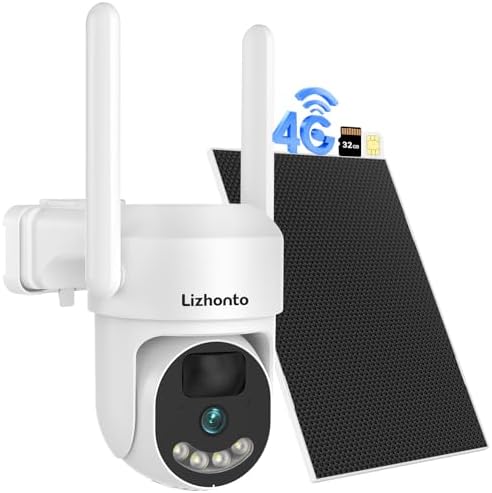 Amazon.com : Lizhonto Solar 4G LTE Cellular Security Camera Wireless ...