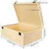 Amazon.com: DAJAVE Unfinished Wooden Box, 12x9x5 Inch Large Wooden Box ...