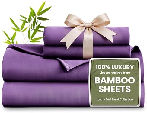 Amazon.com: Love's cabin 4 Piece King Size Sheet Set, 100% Rayon ...