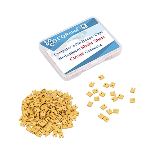 CQRobot 200 Pieces Yellow Standard Computer Jumper Caps Header Pin ...