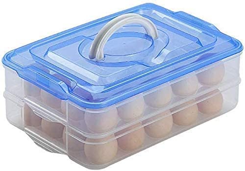 Boncell Egg Box 24 Grid Egg Storage Basket for Fridge Double layer ...