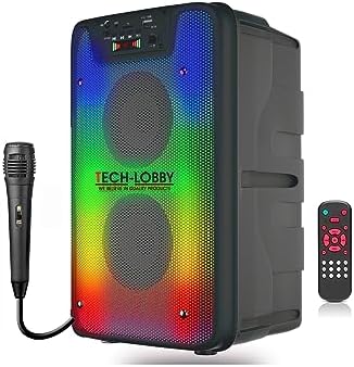 Tech-lobby Flash 30 W Bluetooth Active Karaoke Speaker with Neon Lights ...