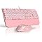 Amazon.com: Retro Pink Typewriter-Style Keyboard and Mouse Combo, Cute ...