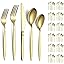 Amazon.com | Evanda Gold Silverware Set 60 Piece Service for 12 ...