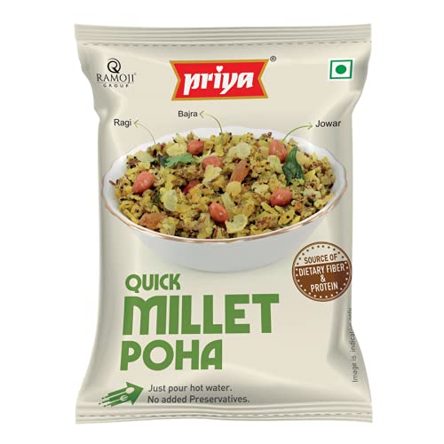 Priya Quick Millet Poha - Pack Of 5 - 50gms Each | Khatta Meetha ...