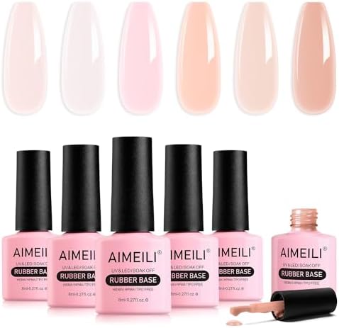 Amazon.com: AIMEILI Rubber Base Gel Polish Color Base Nail Strengthener ...
