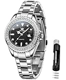 ・ブランド:OLEVS・製造元:OLEVS・製造元/メーカー部品番号:GX-JP-L9945-BH・OLEVS女性腕時計：高級感溢れるデザインで、ダイヤモンド文字盤がエレガントなスタイルを呈しています。時計は夜光機能を備えているため、夜でも...