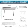 IRONWALLS Portable Charcoal Grills, L 32” x W 8” x H 31” Stainless Steel Folding Yakitori Grill ...