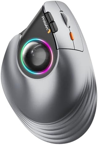 Amazon.com: ProtoArc Vertical Wireless Trackball Mouse, EM05 RGB ...