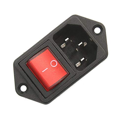 1PC IEC320 C14 AC Power Cord Inlet Socket Receptacle with Rocker Switch ...