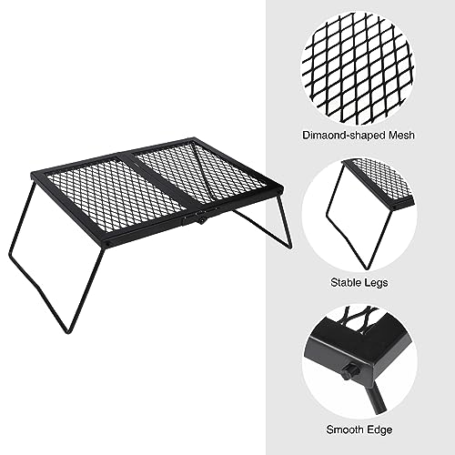 Snapklik.com : REDCAMP Folding Campfire Grill Heavy Duty Steel Grate ...