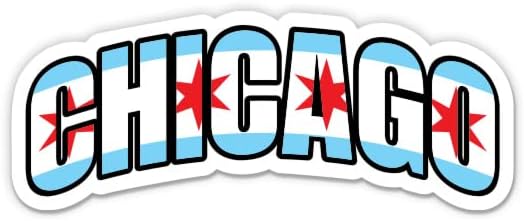 Amazon.com: Chicago City Flag Letters Shape Vinyl Sticker - Car Phone ...