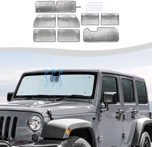 Amazon.com: SQQP Windshield Sunshade, 8Pcs Sun Shade Full Rear Front ...